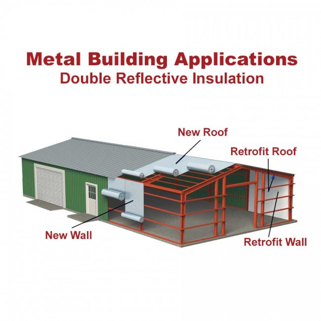 InfraStop® 60" x 100' Square Edge Double Bubble White Reflective Foil ...
